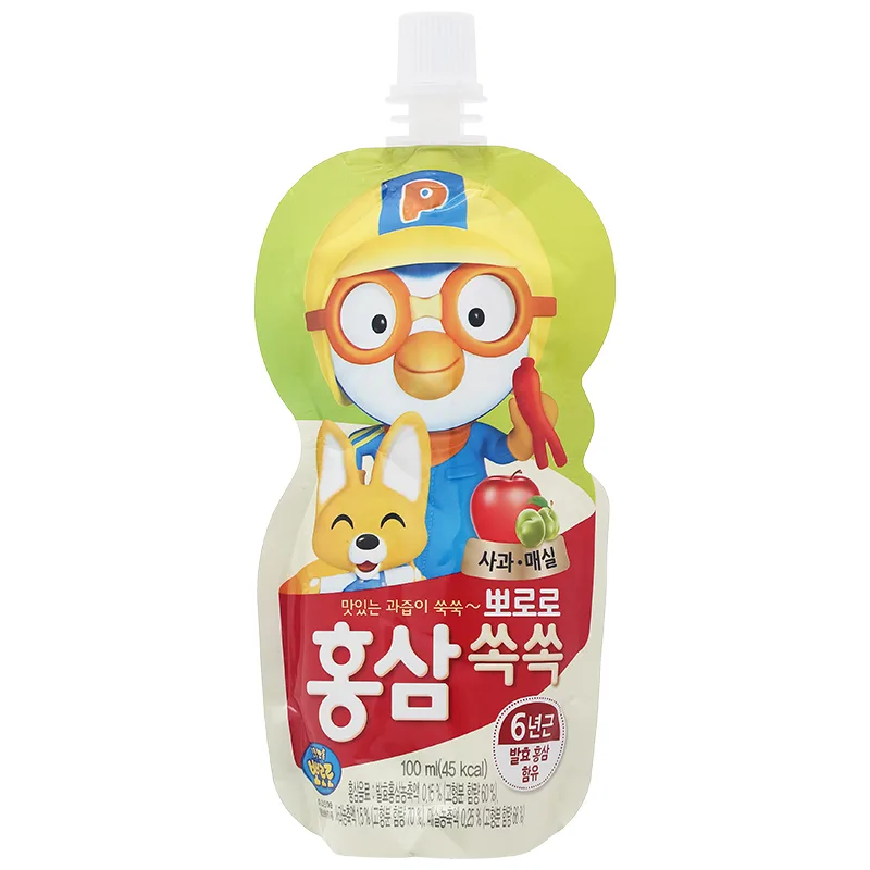 Pororo Red Ginseng Apple-Flavored Fruit Juice – 100ml – GreenKite